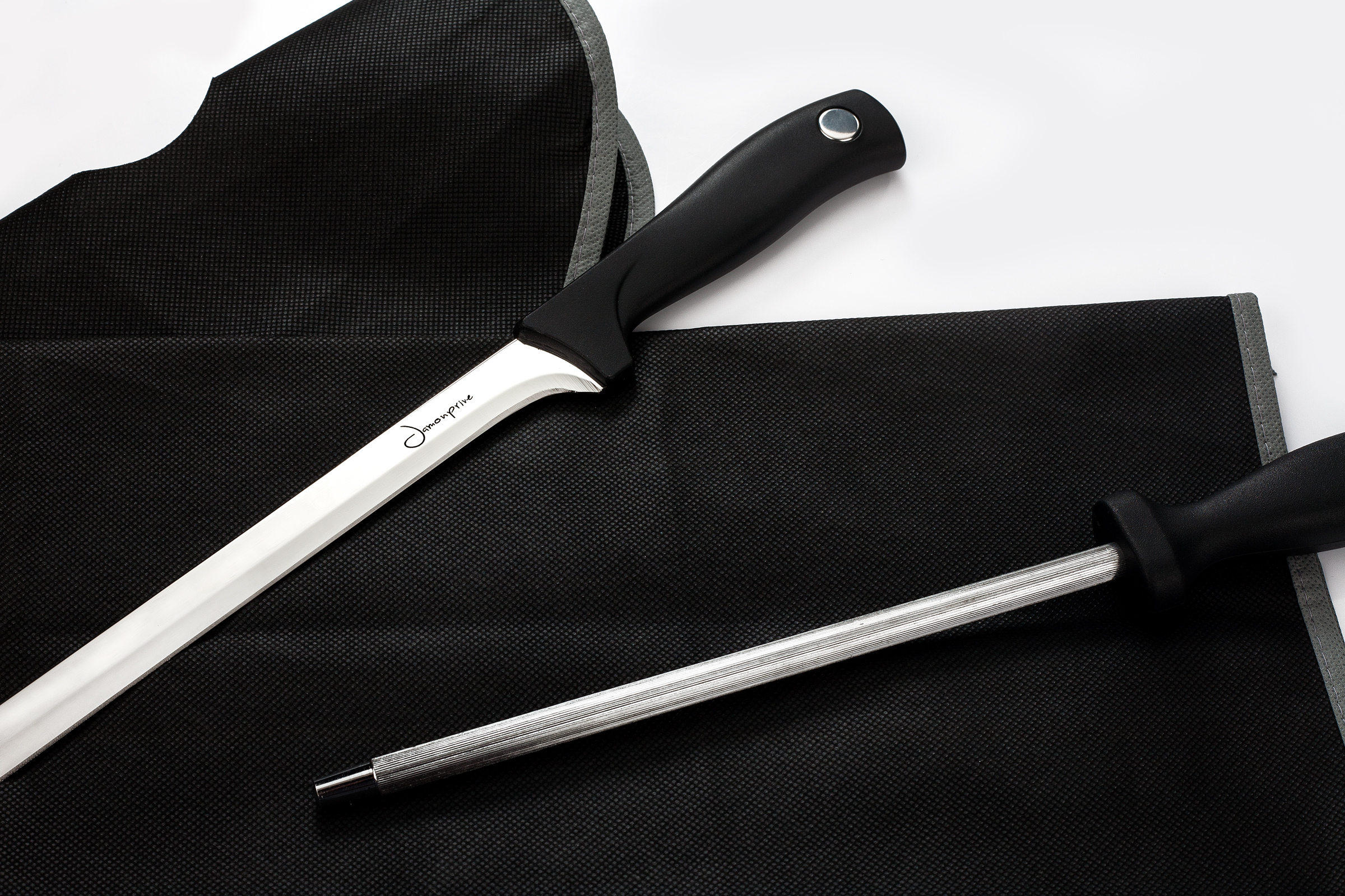 Cuchillo jamonero con chaira y cubre jamón | set ideal para el corte de ...